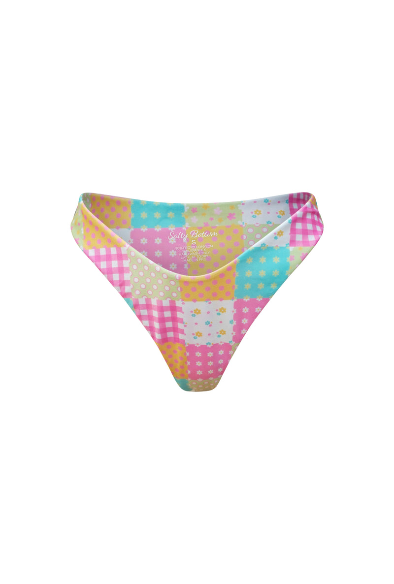 St Lucia Brazilian Bikini Bottoms | Patchwork Print | Salty Bottom